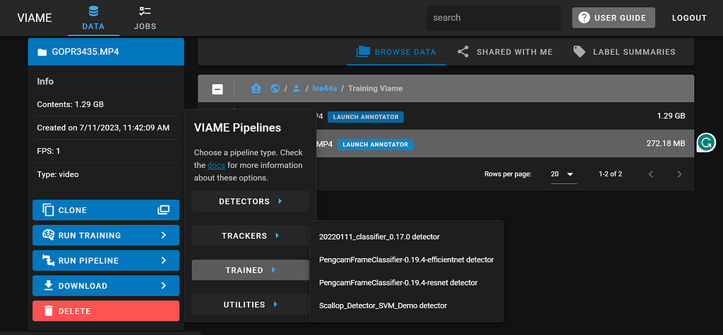 Problems with Finding Pipeline - VIAME & DIVE - Kitware
